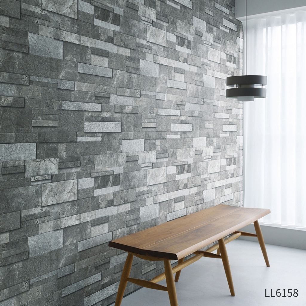 ランダムなブロック壁｜LL6158｜のり付き壁紙